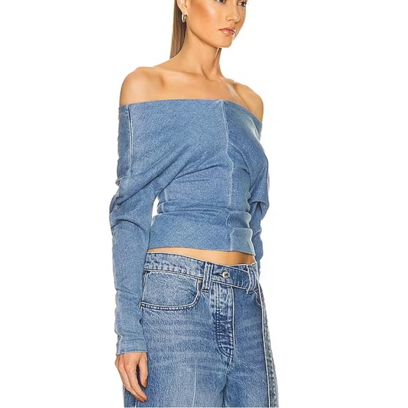 Alexander Wang | Tops | Alexander Wang Offshoulder Denim Top | Poshmark